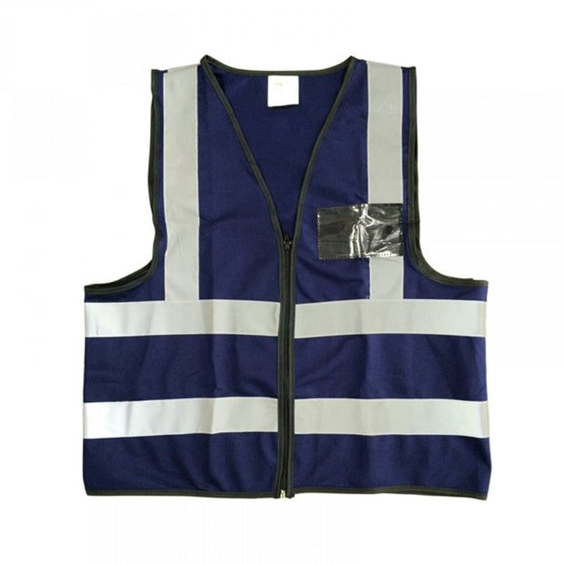 Reflective Vest ID Pocket & Zip Navy Blue – EXPSAFETY (PTY) LTD